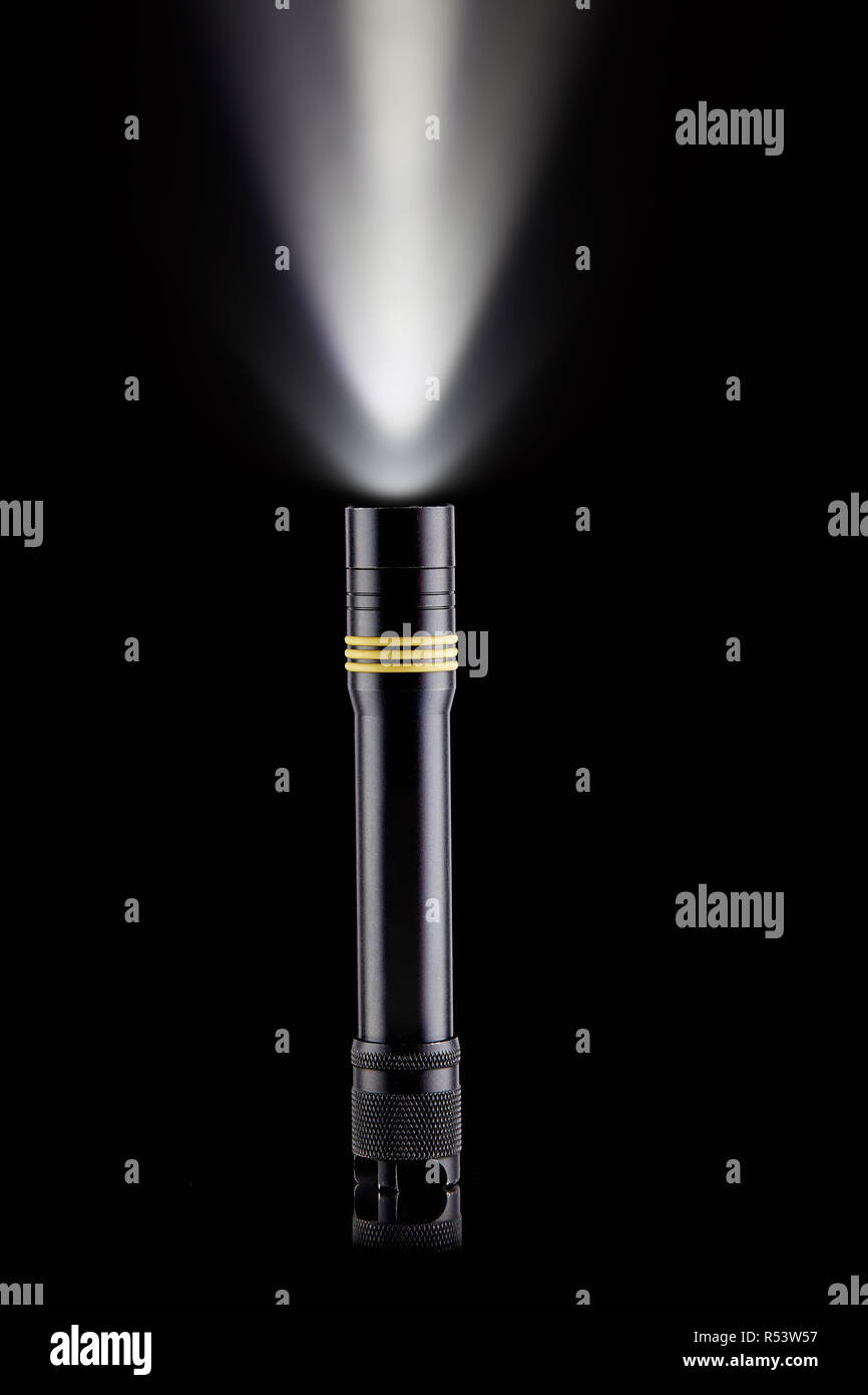 LED flashlight with ray light Stock Photo - Alamy