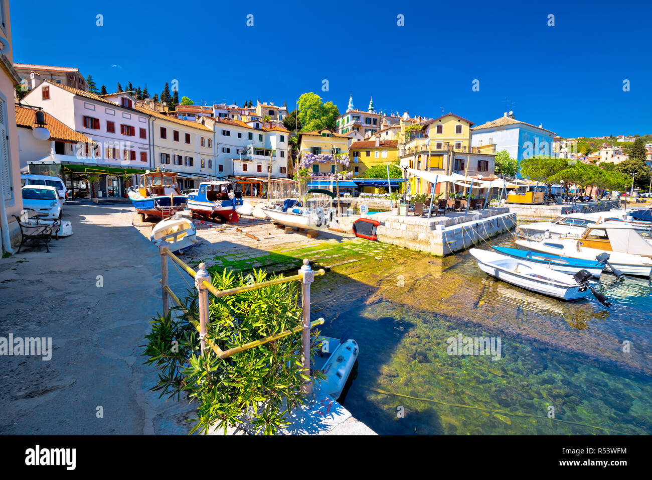 Idyllic mediterranean waterfront in Volosko village Stock Photo - Alamy
