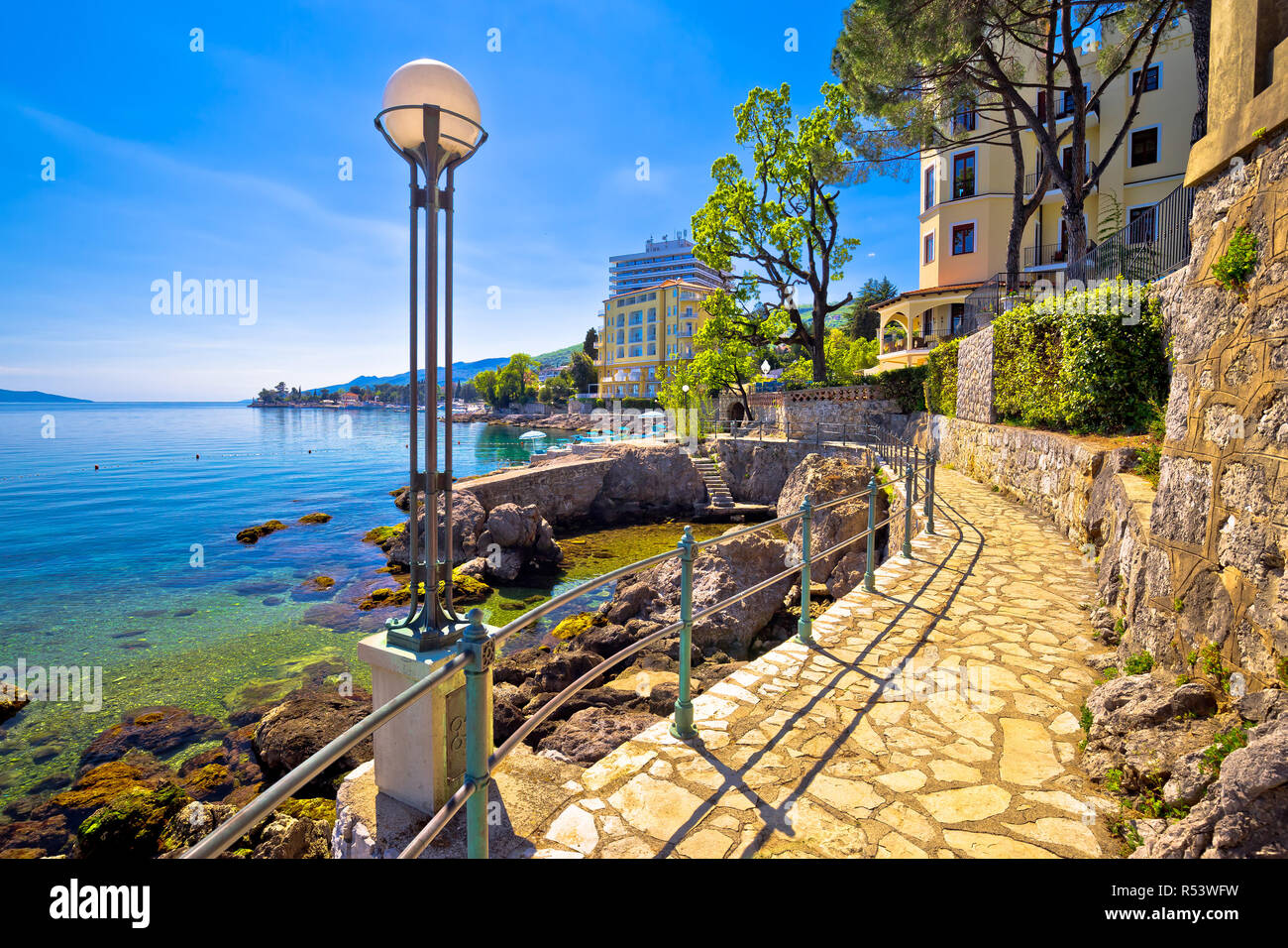 Lungomare coast famous walkway in Opatija Stock Photo - Alamy