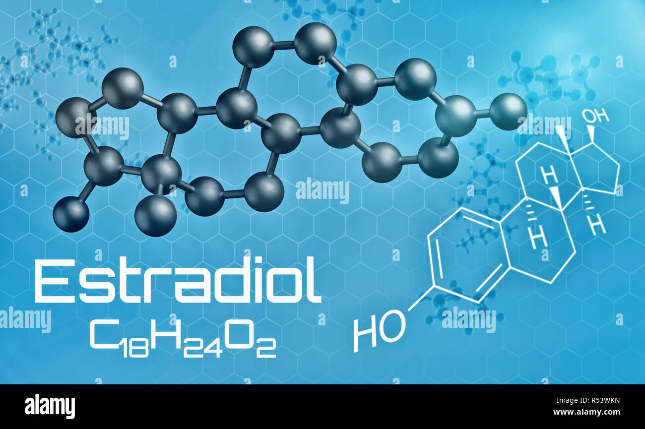three-dimensional molecular structure of estradiol Stock Photo - Alamy