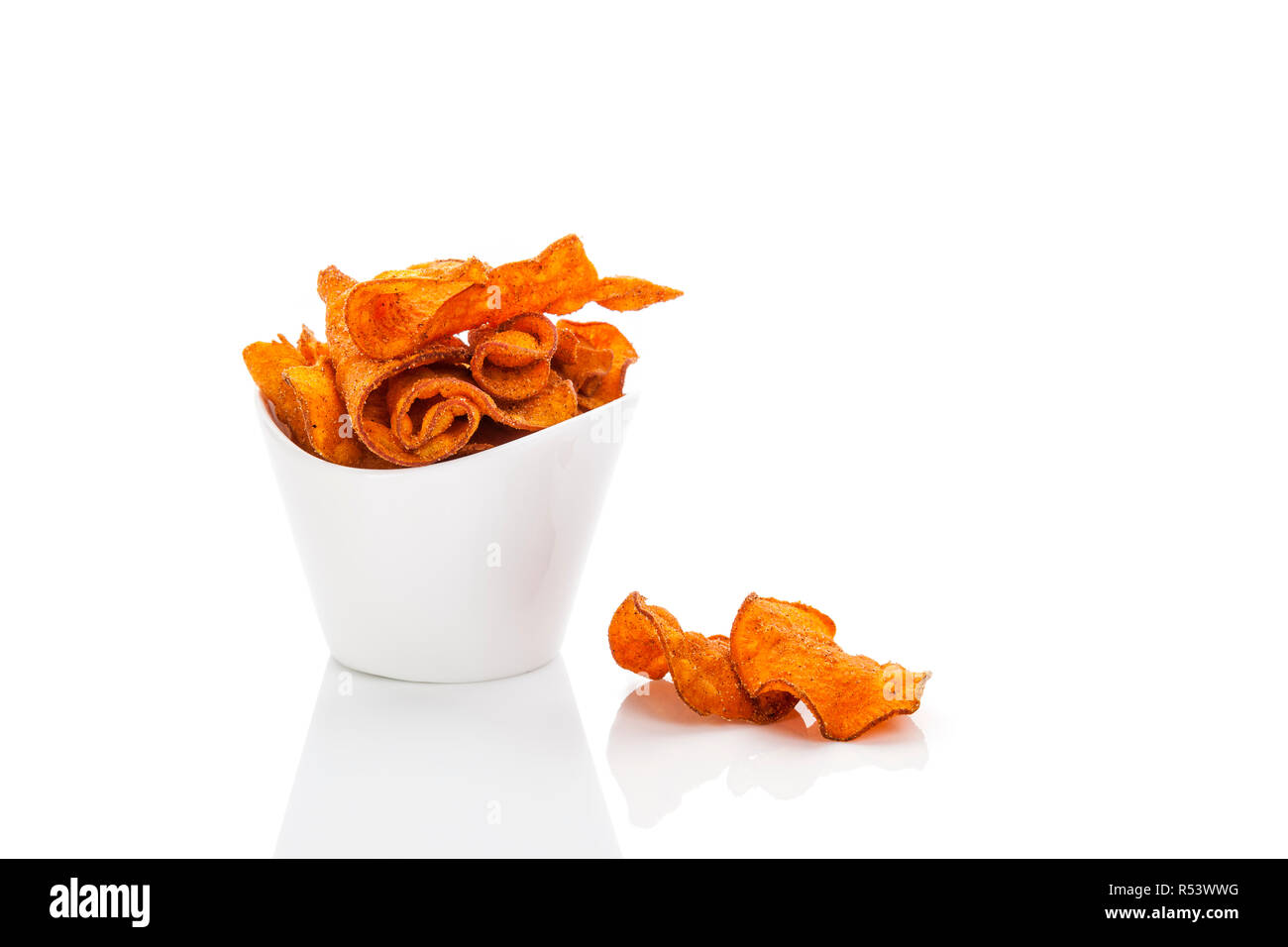 Batata chips in white cup Stock Photo - Alamy