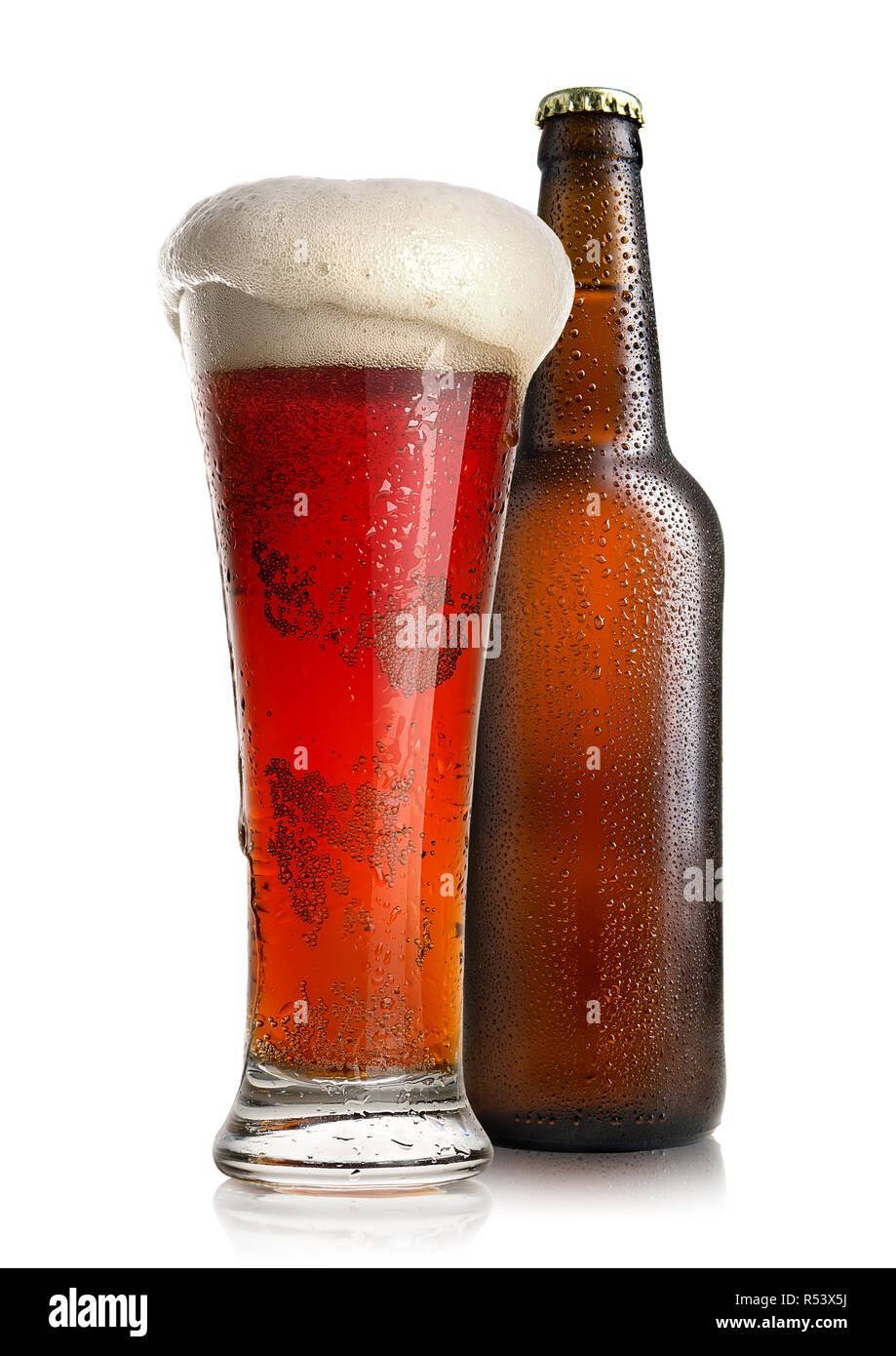 Red beer and bottle Stock Photo - Alamy