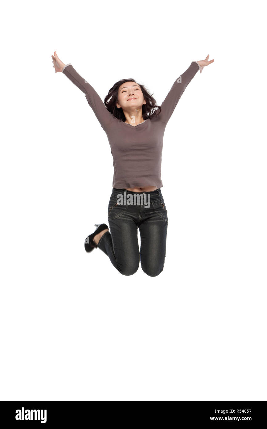 Portrait of a young man mid-air Stock Photo - Alamy