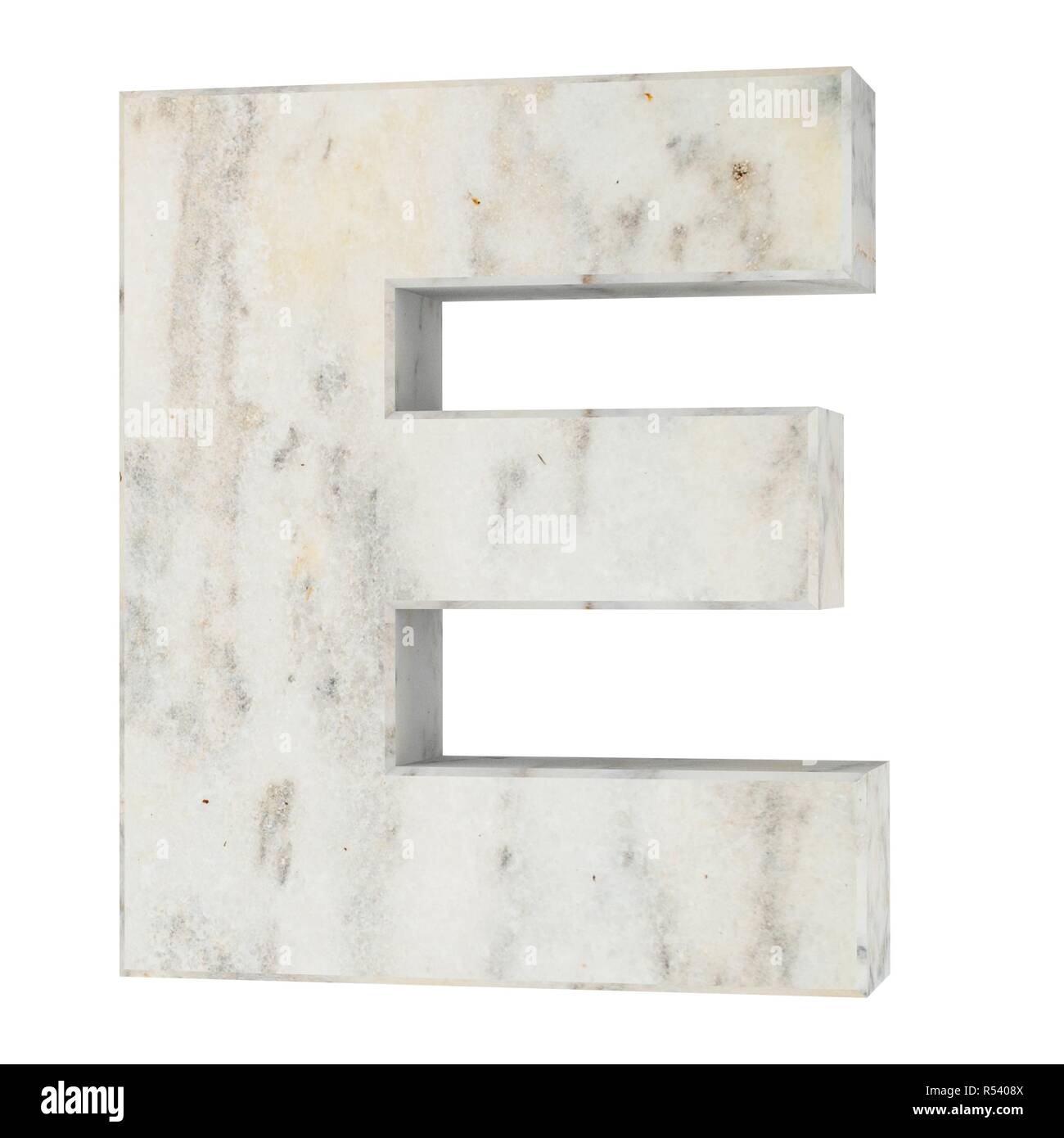 The Capital Letter - E from stone. 3D Render Illustration Stock Photo ...