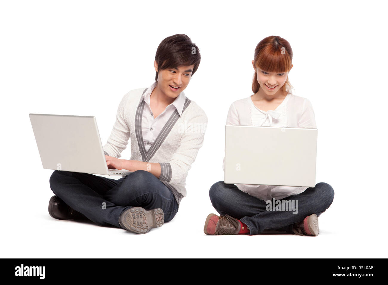 Men laptop laughing Cut Out Stock Images & Pictures - Alamy