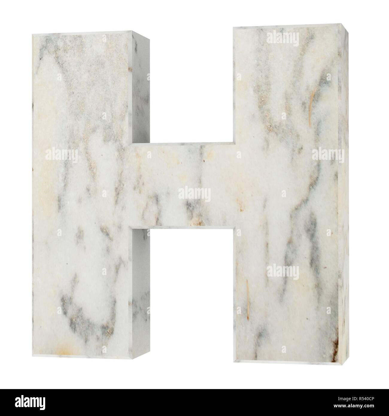 The Capital Letter - H from stone. 3D Render Illustration Stock Photo ...