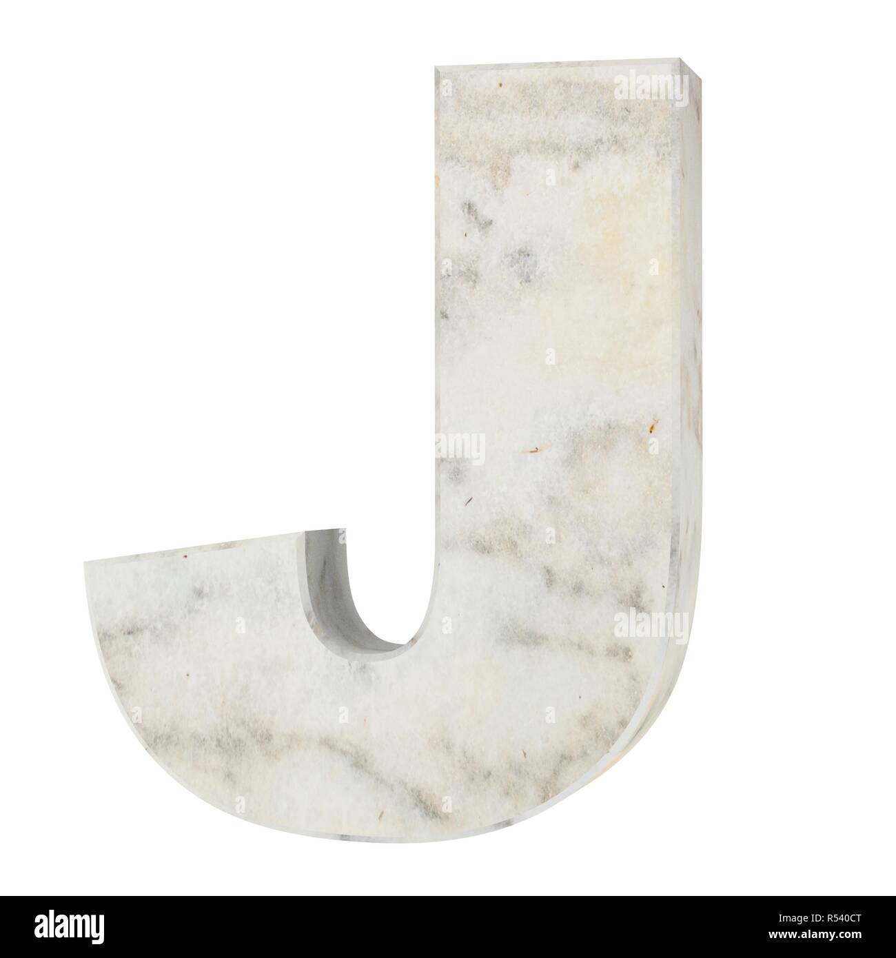 The Capital Letter - J from stone. 3D Render Illustration Stock Photo ...