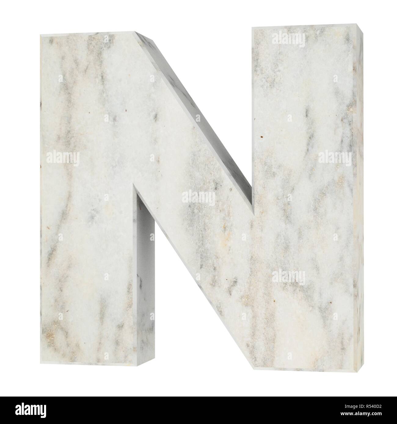 The Capital Letter - N from stone. 3D Render Illustration Stock Photo ...
