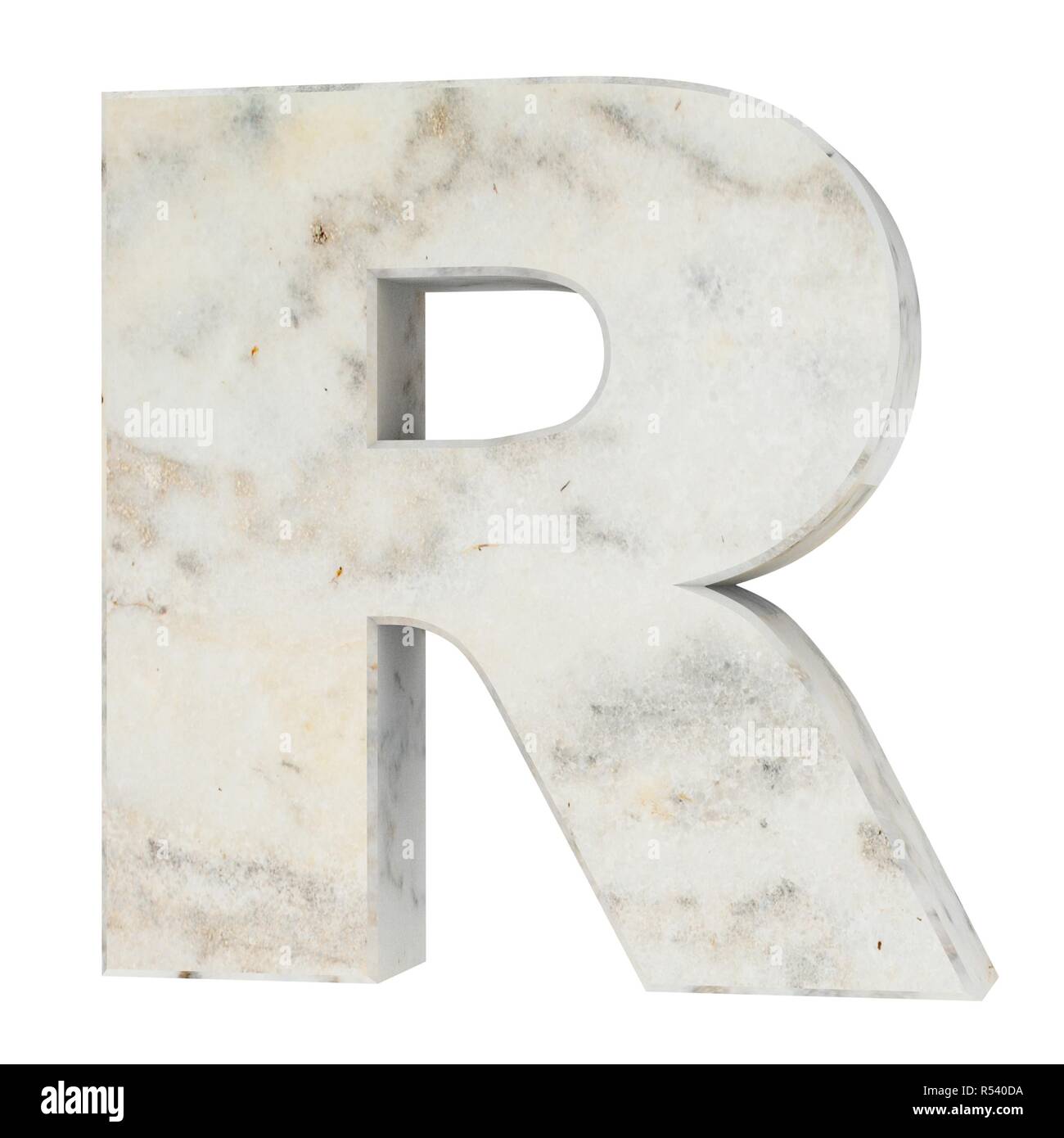 The Capital Letter - R from stone. 3D Render Illustration Stock Photo ...