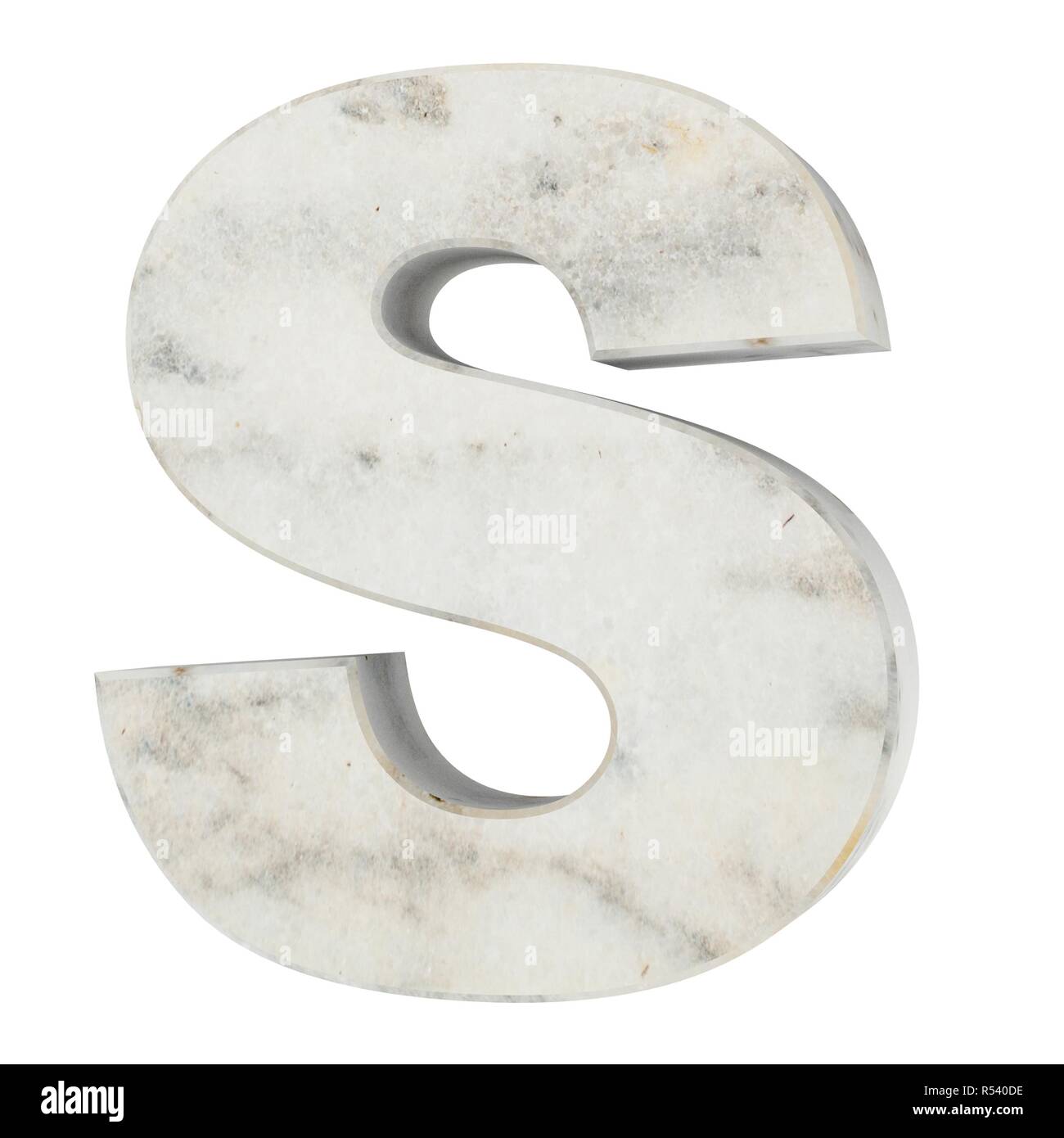 The Capital Letter - S from stone. 3D Render Illustration Stock Photo ...