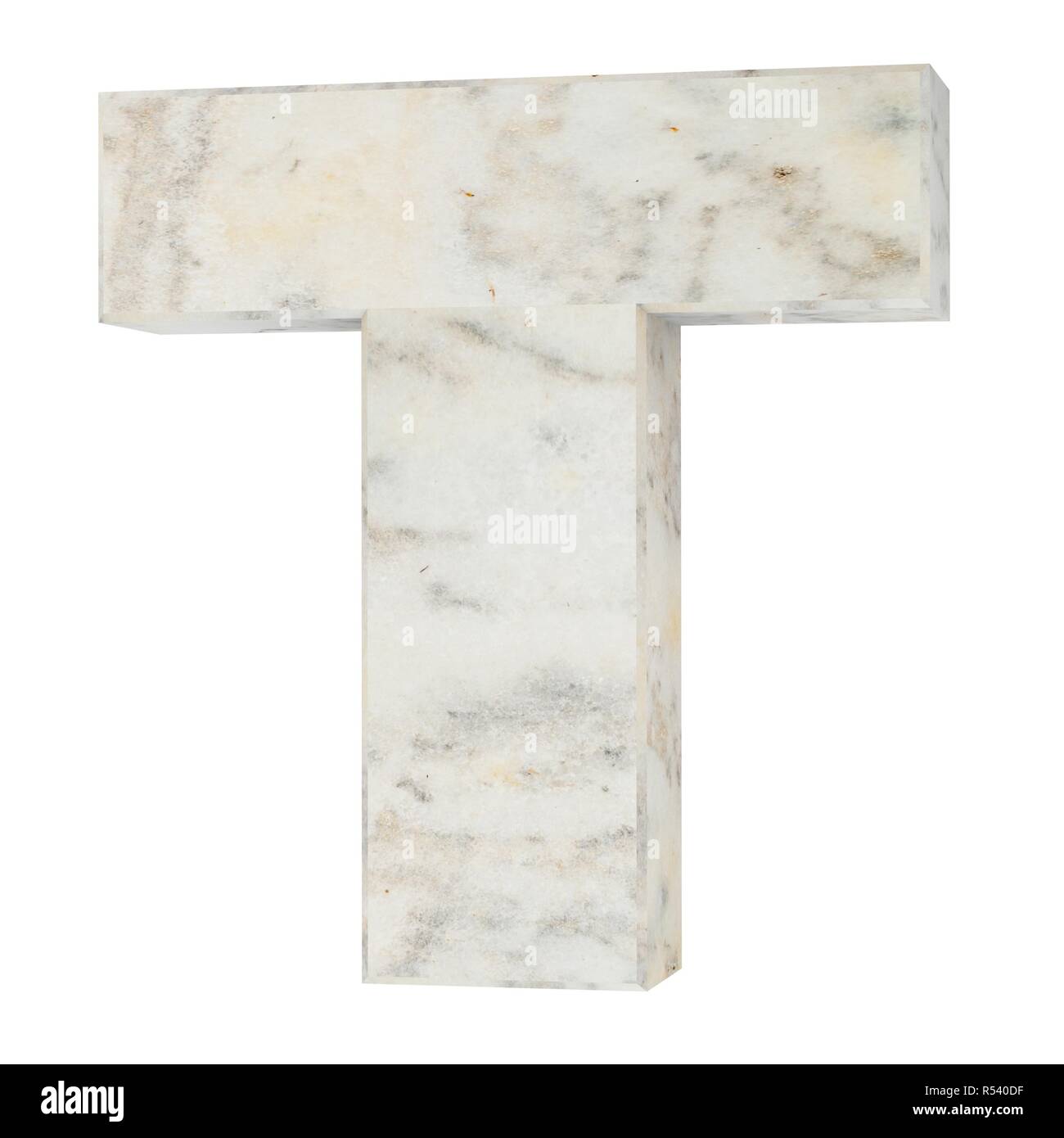 The Capital Letter - T from stone. 3D Render Illustration Stock Photo ...