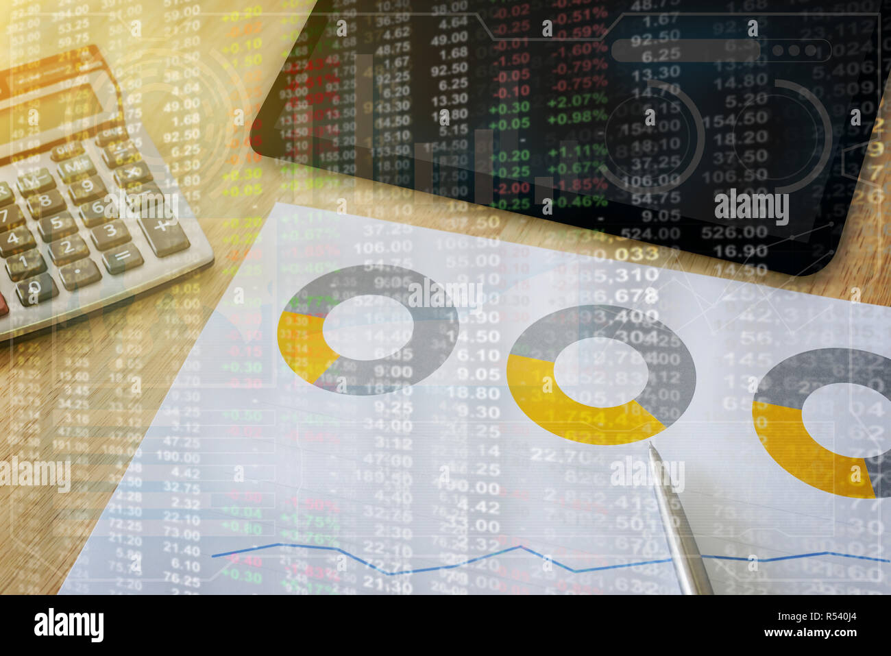 financial stock market dashboard on virtual technology screen Stock ...