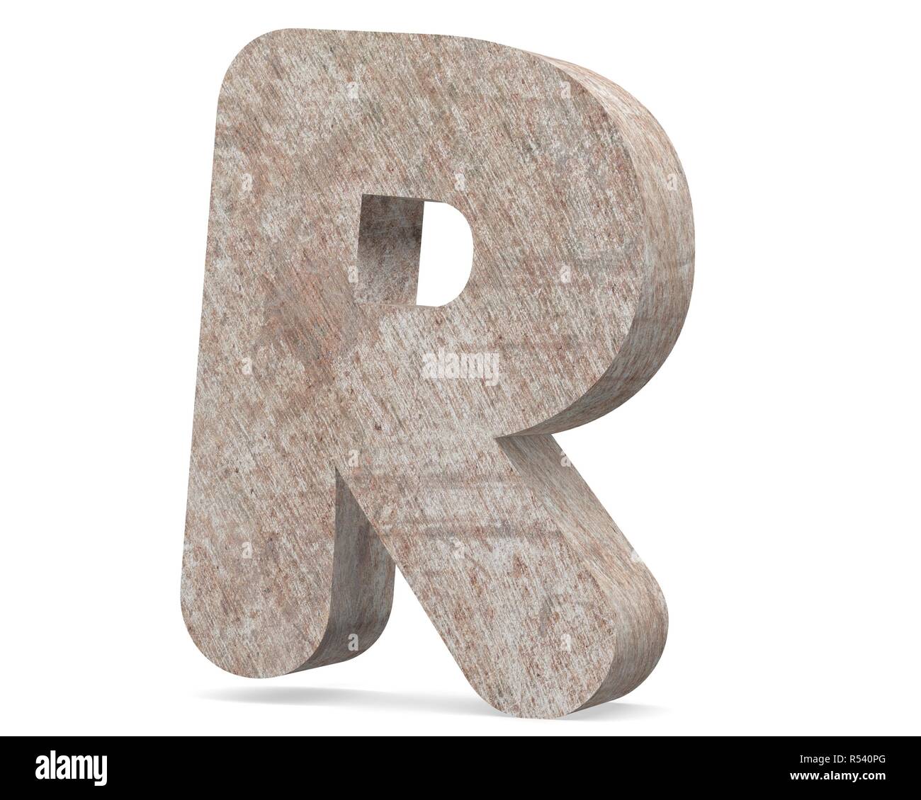 Conceptual old rusted metal capital letter -R, iron or steel industry ...