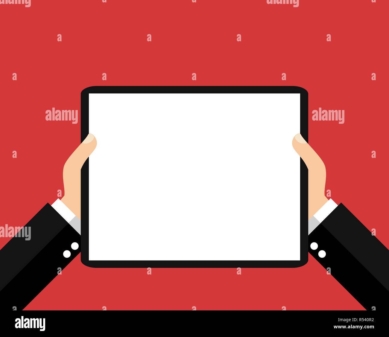 free text on the tablet - flat design Stock Photo - Alamy