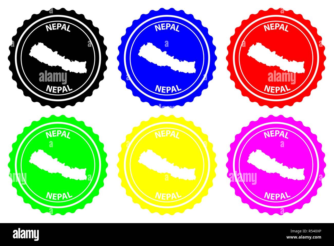Nepal - rubber stamp - vector, Federal Democratic Republic of Nepal map ...