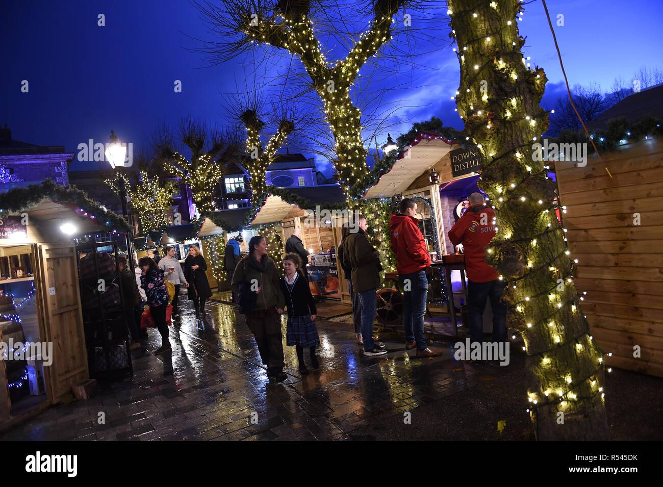 Salisbury Christmas Market, UK. 29th Nov 2018. Opening night of ...