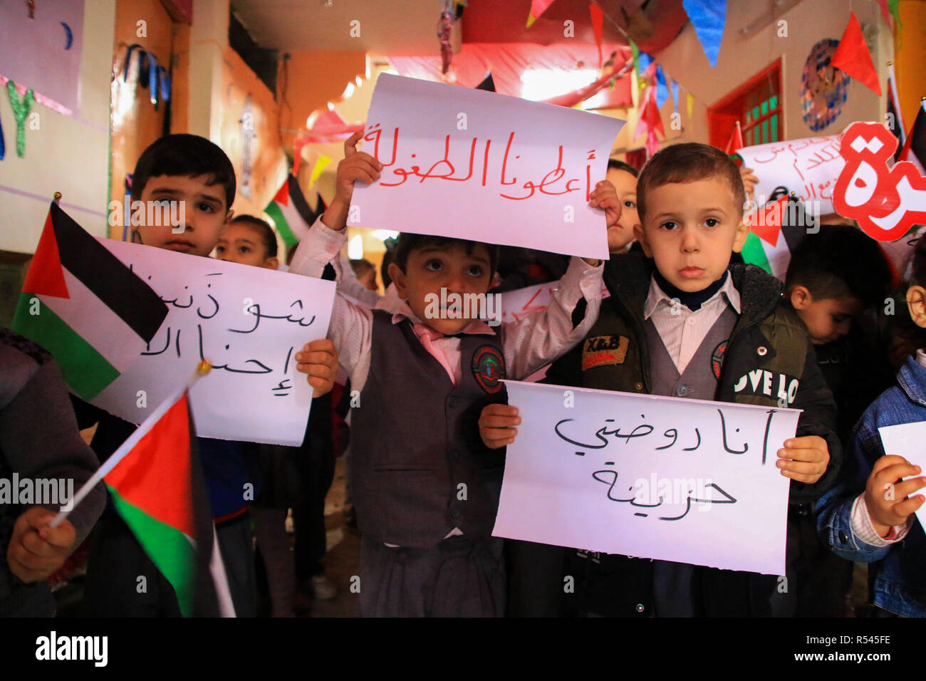 November 29, 2018 - The Cairo kindergarten in Gaza City organizes a ...