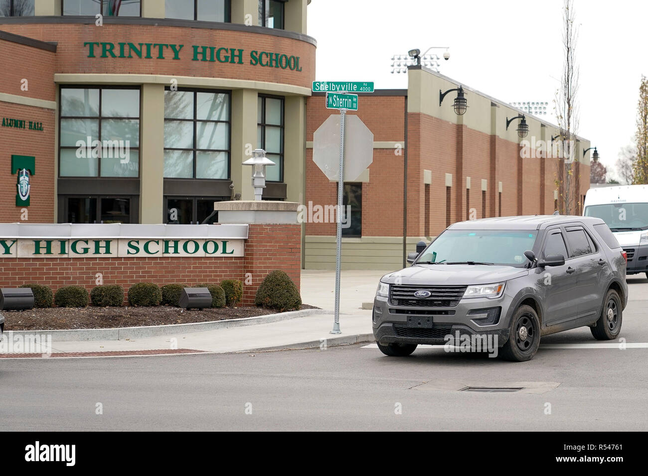 Louisville, Kentucky, USA. 29th Nov, 2018. A Police vehicle passes ...