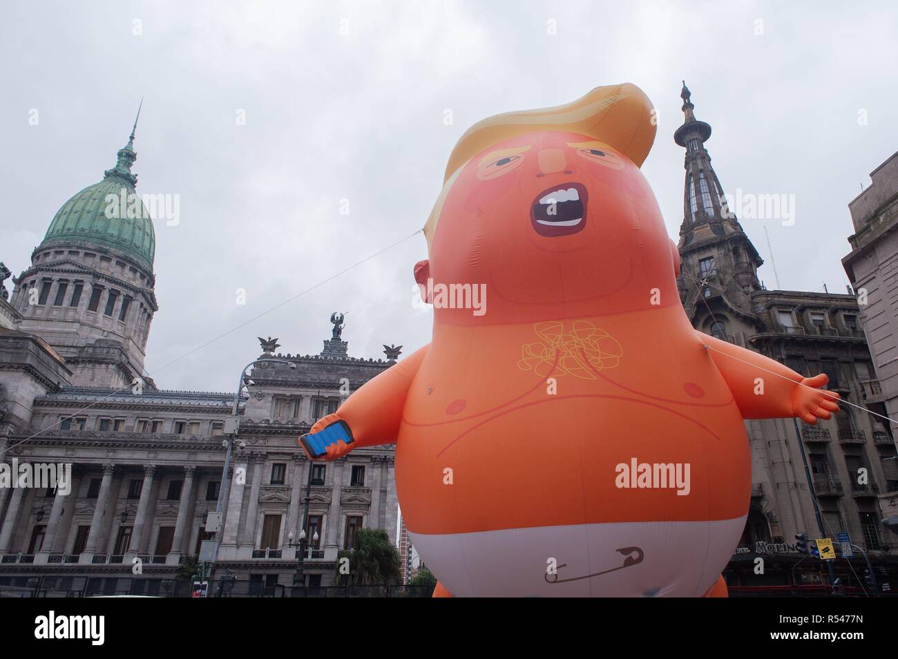 November 29, 2018 - Buenos Aires, Argentina - A 'Baby Trump' inflatable ...