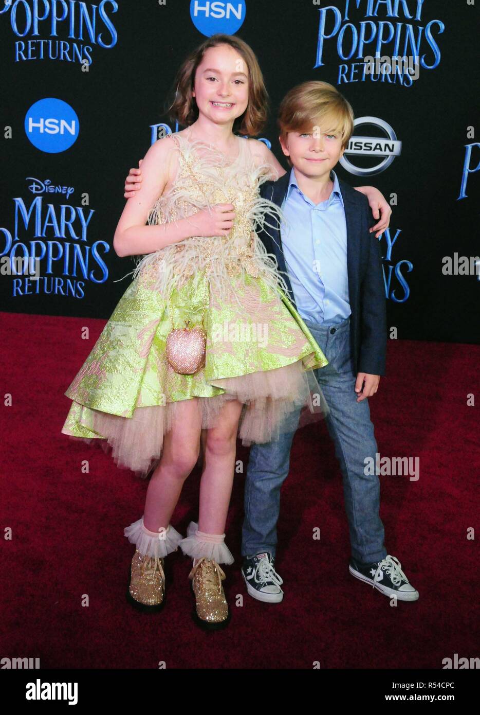 Hollywood, California, USA. 29th November, 2018. Actress Pixie Davies and actor Joel Dawson ...