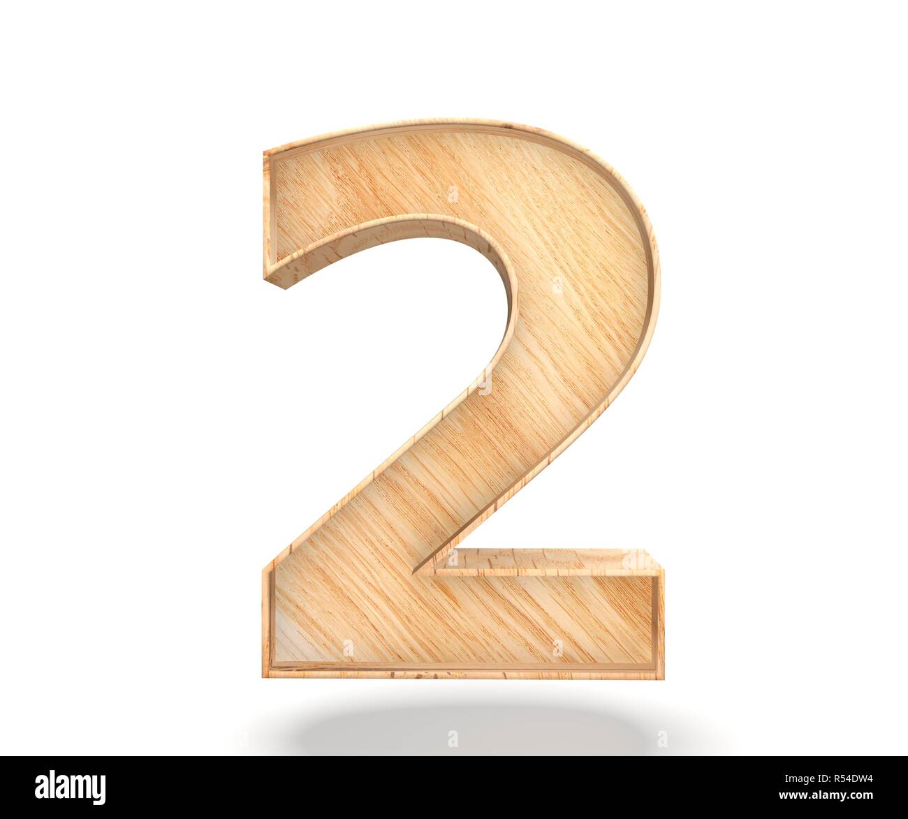 Decorative wooden alphabet digit zero symbol - 2. 3d rendering ...