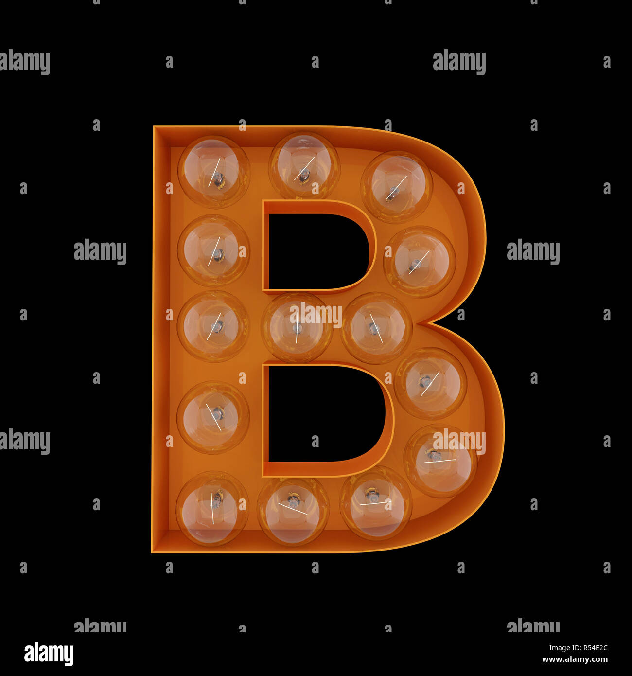 3D Illustration. The capital letter B with light bulbs Stock Photo - Alamy