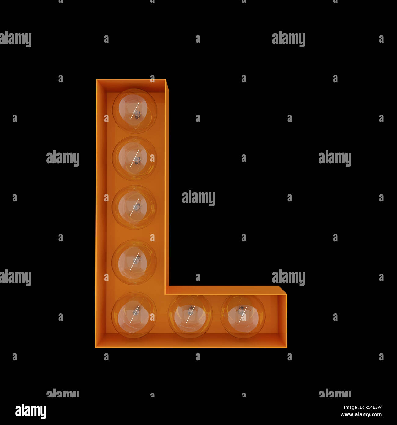 3D Illustration. The capital letter L with light bulbs Stock Photo - Alamy