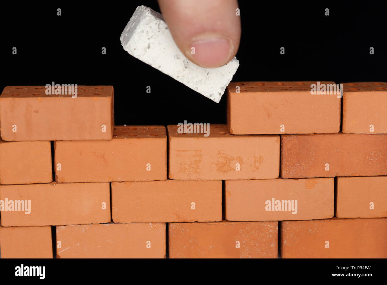 finish wall with building block Stock Photo - Alamy