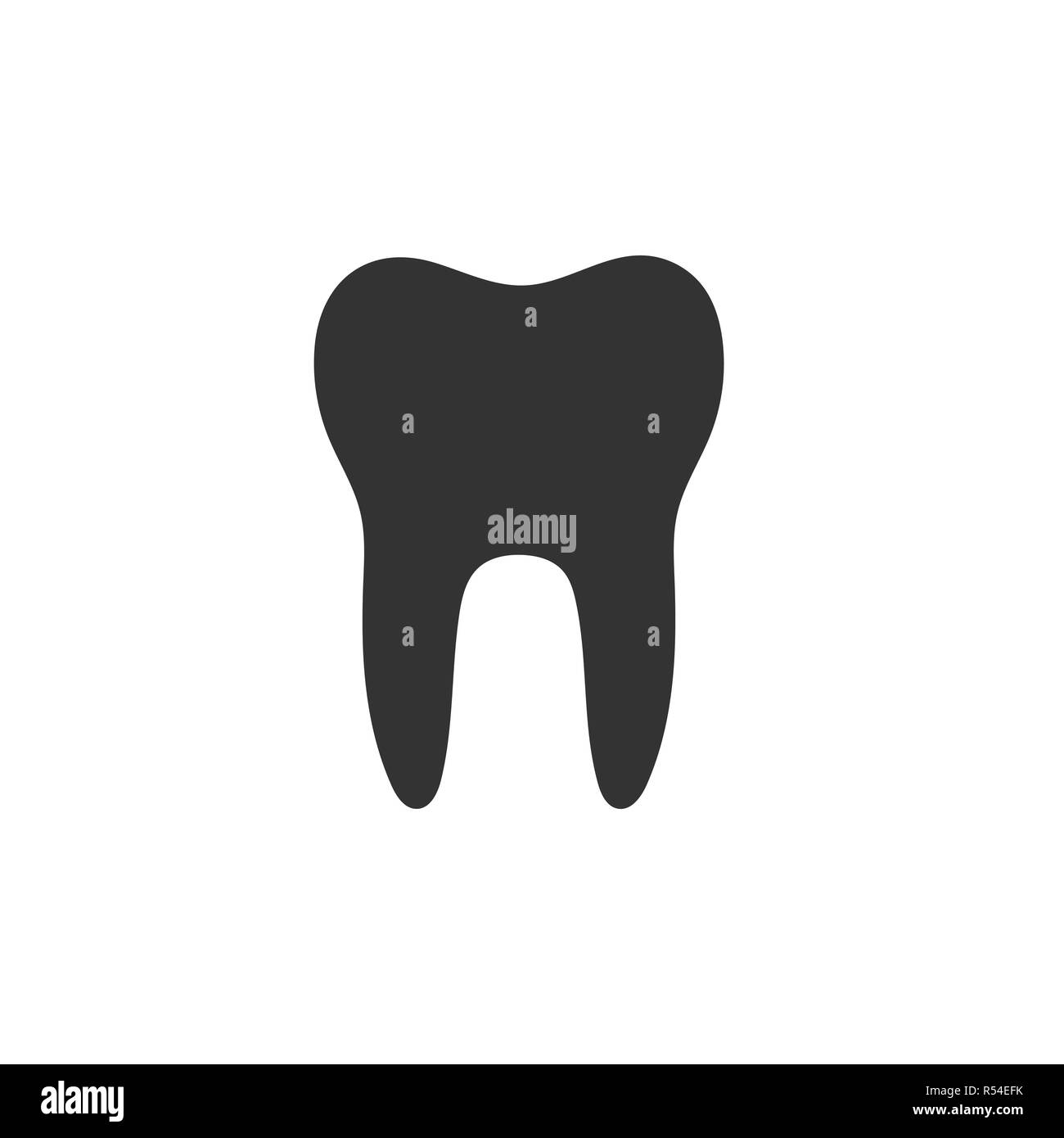 Isolated tooth flat icon on a white background. Vector illustration ...