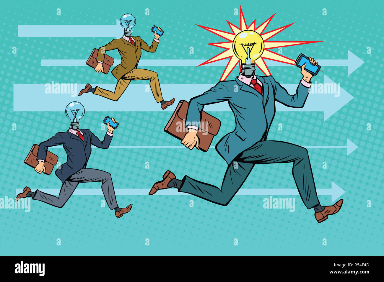 Competition of business ideas, people light bulb Stock Photo - Alamy