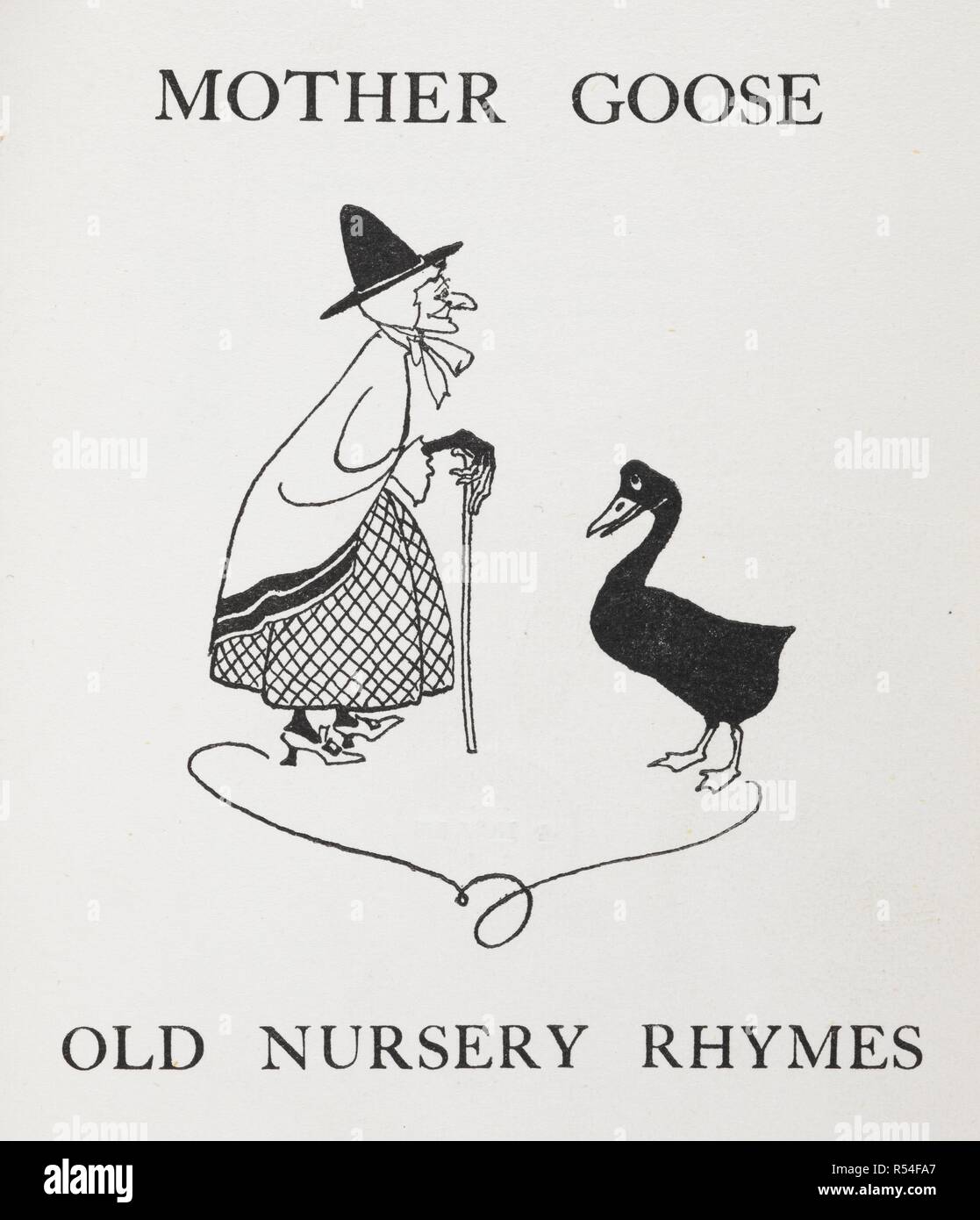 Mother Goose. Old lady with goose. Mother Goose. The old nursery rhymes ...