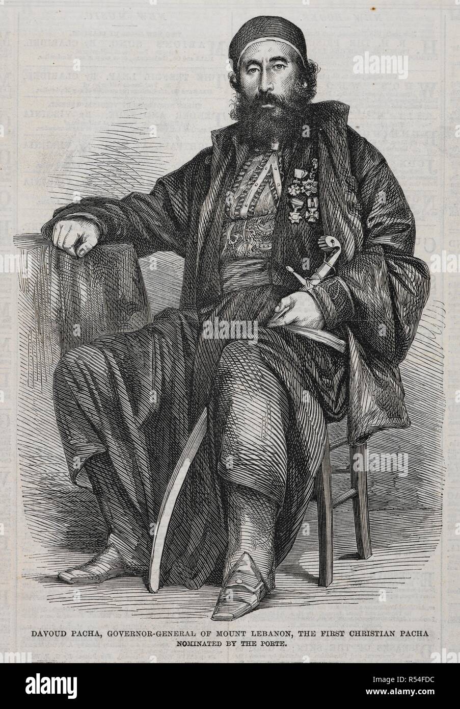 'Davoud Pacha, Governor-General of Mount Lebanon, the first Christian ...