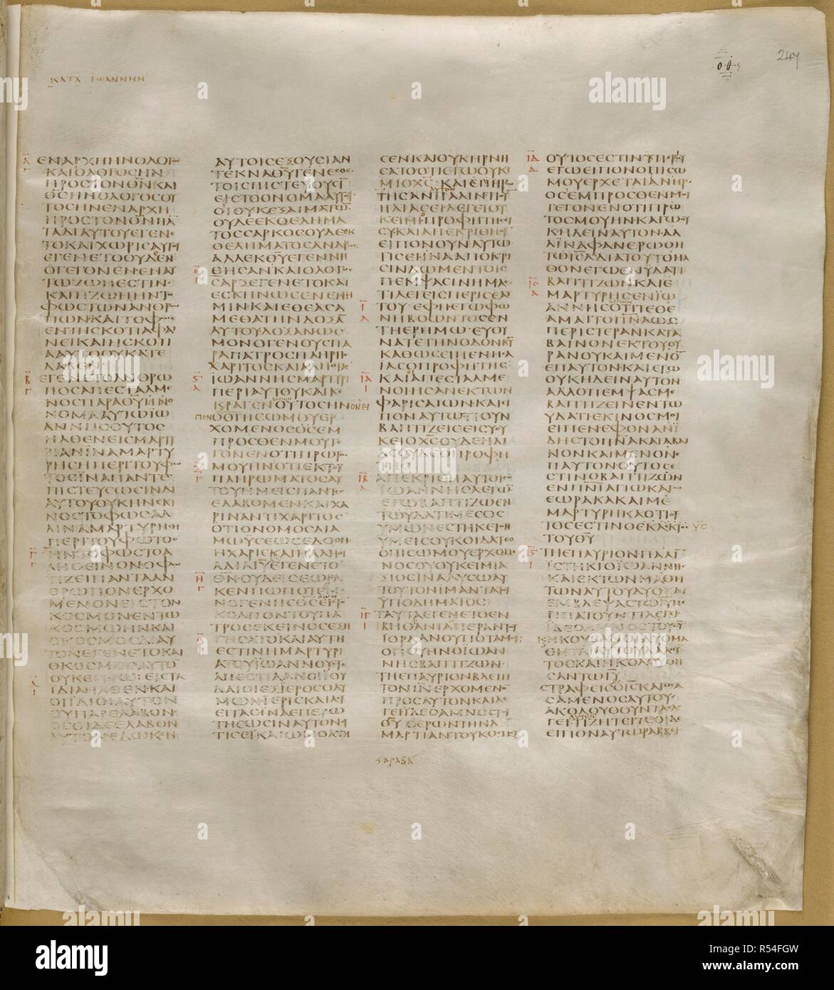 Beginning of St John's Gospel, chapter 1, 1-39. New testament. The ...