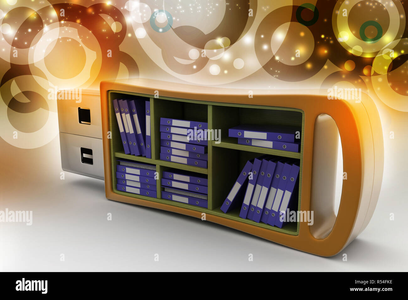 Usb drive with file folder Stock Photo - Alamy