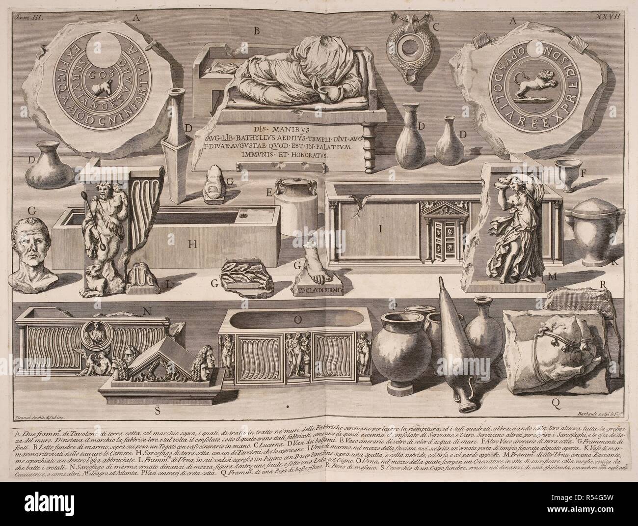 Illustration of objects for book on Ancient Rome. Le AntichitaÌ€ romane ...