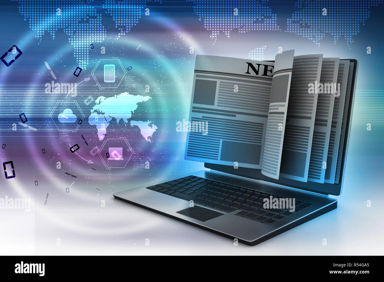 News through a laptop screen concept for online news Stock Photo - Alamy