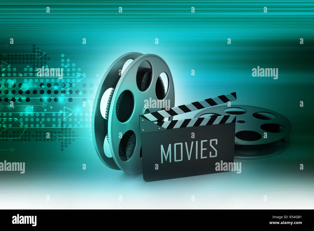 Film Reels and Clapper board Stock Photo - Alamy