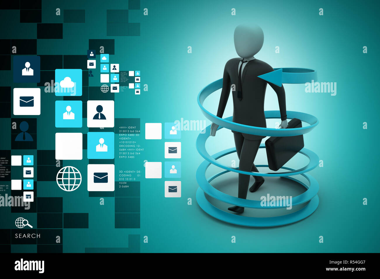 3d man business success concept Stock Photo - Alamy