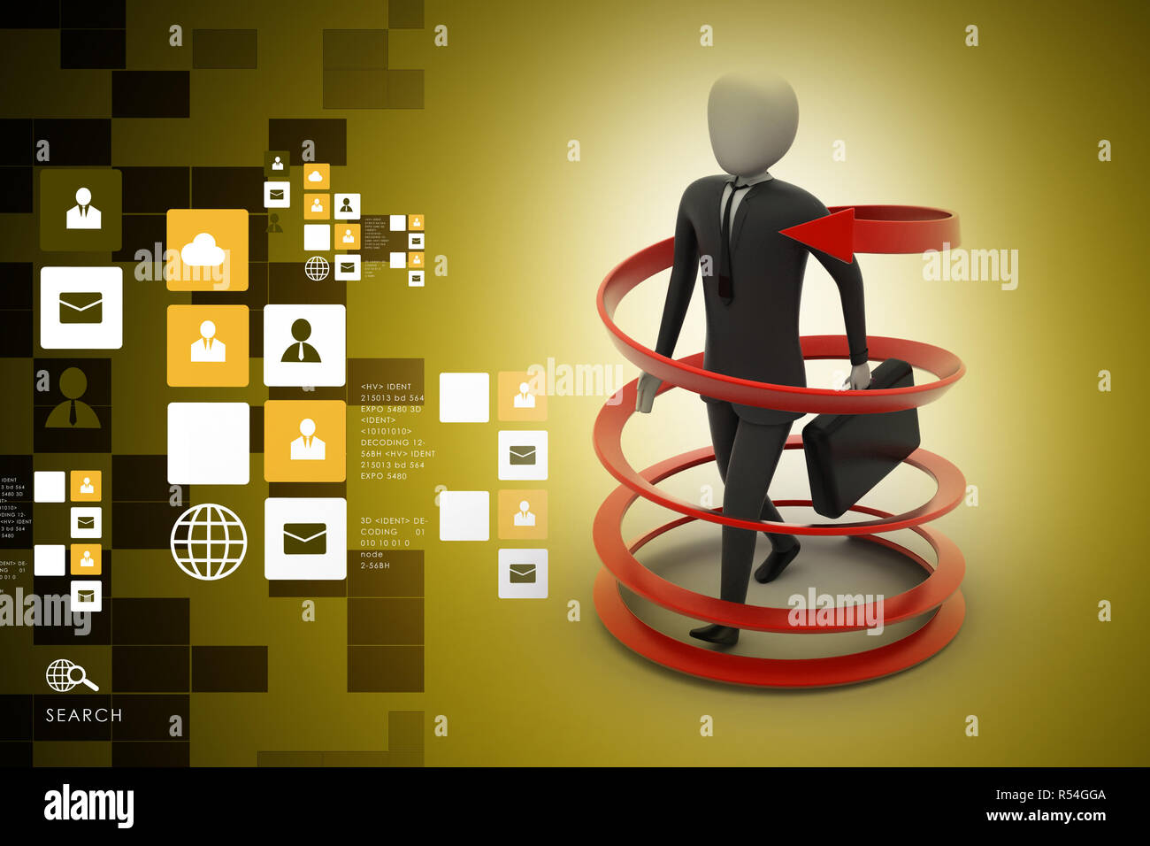 3d man business success concept Stock Photo - Alamy