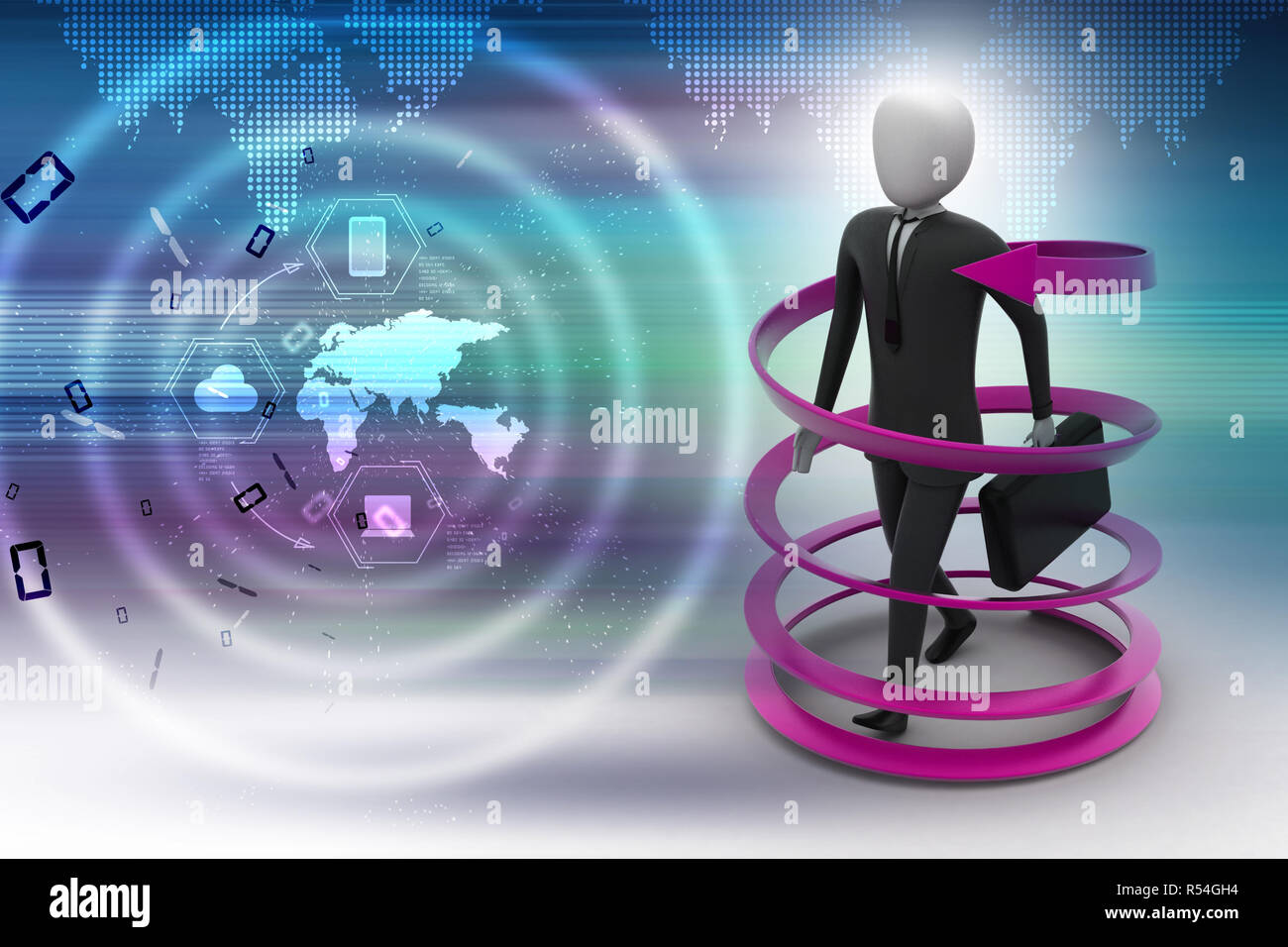 3d man business success concept Stock Photo - Alamy