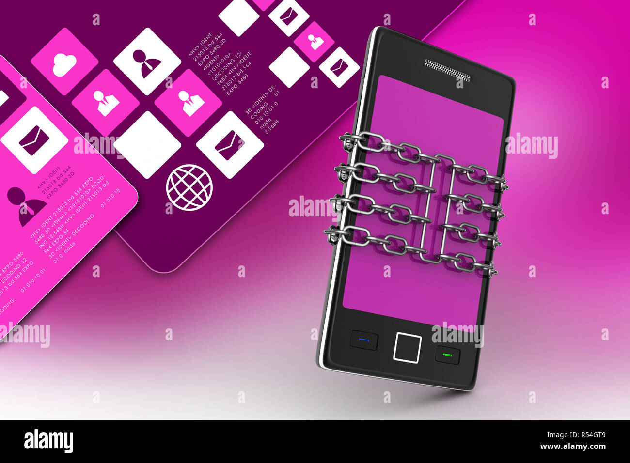 Phone security concept 3d hi-res stock photography and images - Alamy