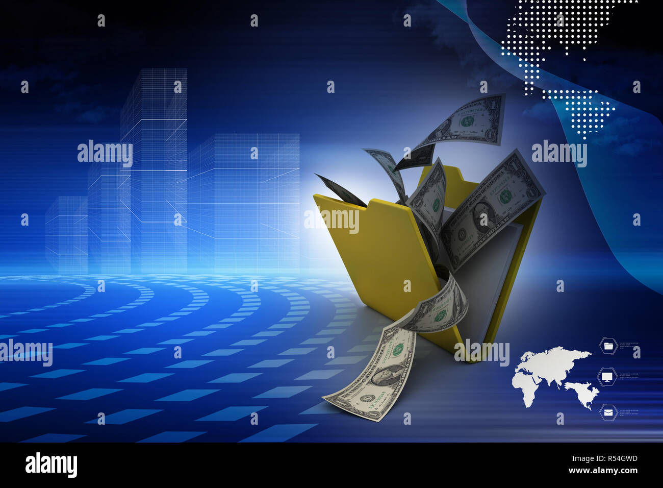 File folder with currency Stock Photo - Alamy
