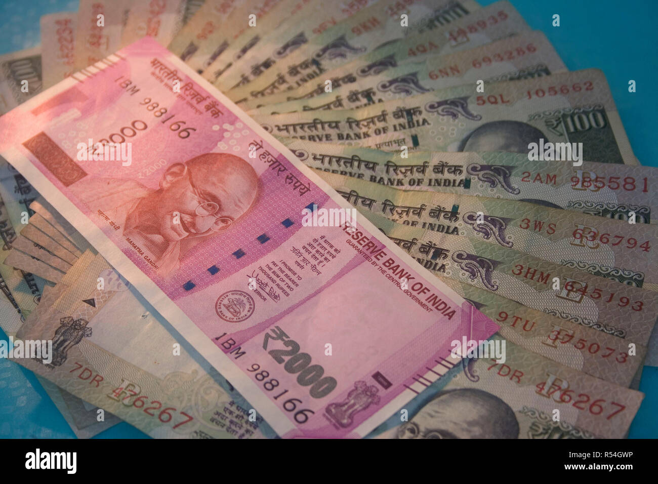 Close-Up Indian Money Rupee Banknote 2000 thousand Nobody Stock Photo ...