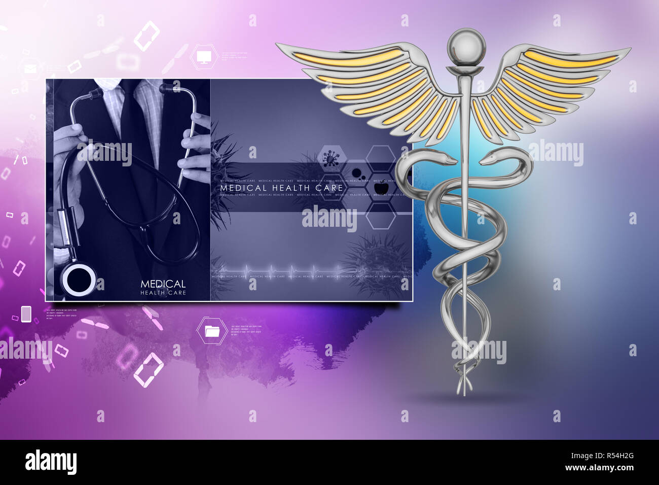 caduceus medical symbol Stock Photo - Alamy