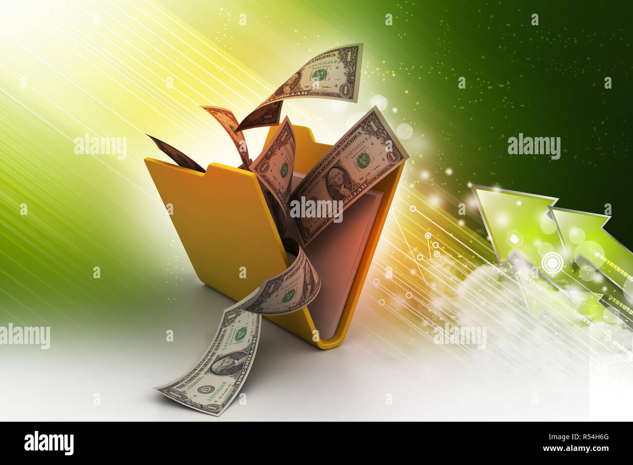 File folder with currency Stock Photo - Alamy