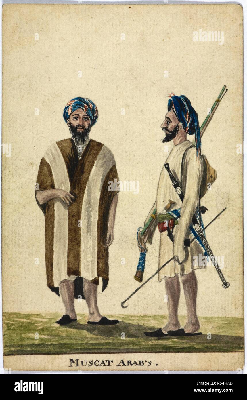 Muscat Arabs. Bombay Views and Costume. 1810-11. India. Source: WD 315 ...