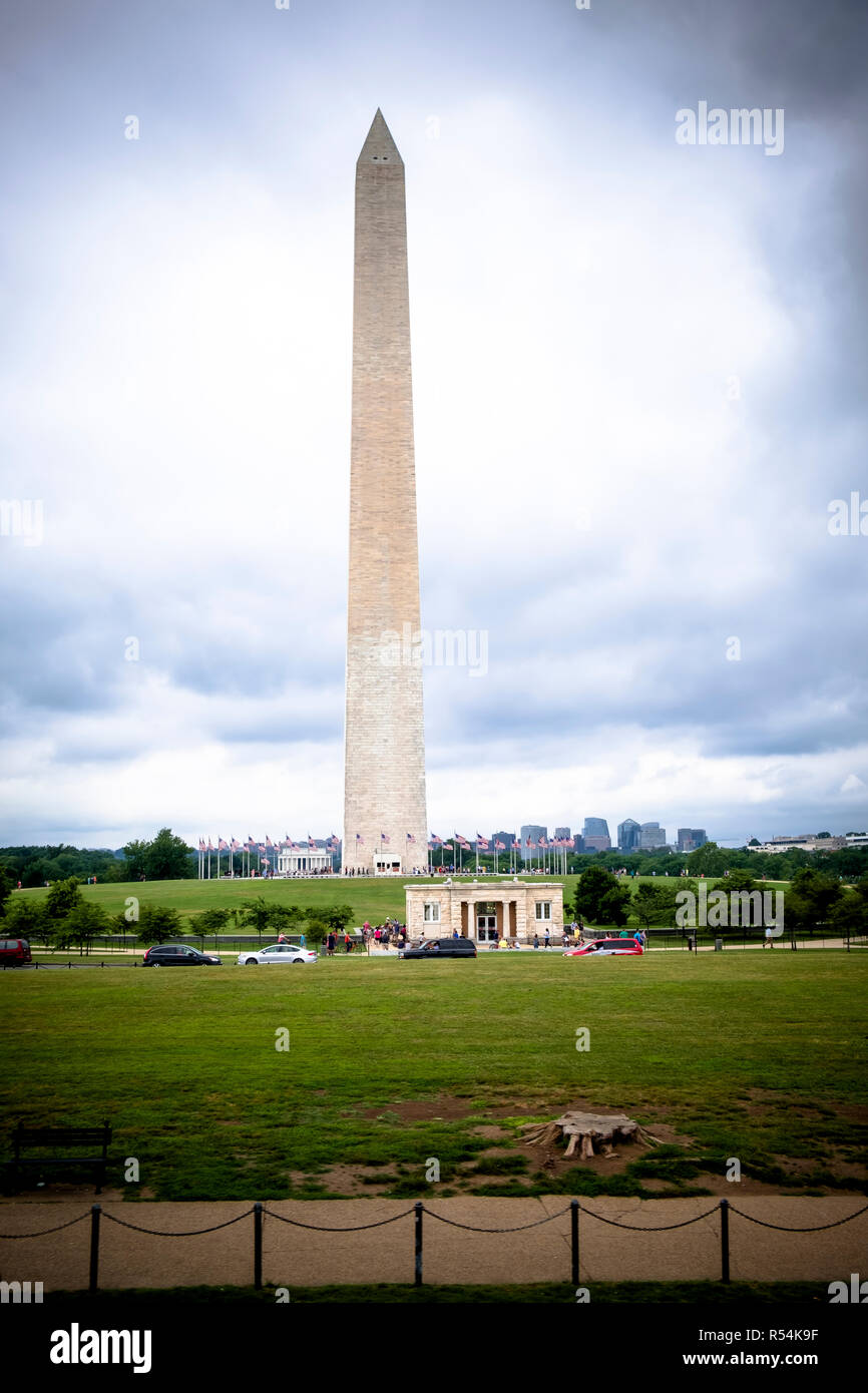 WASHINGTON DC, USA - June, 2017: American flags at the Washington ...