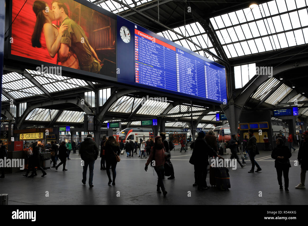 Zurich train station, Zurich, Switzerland, Europe Stock Photo - Alamy