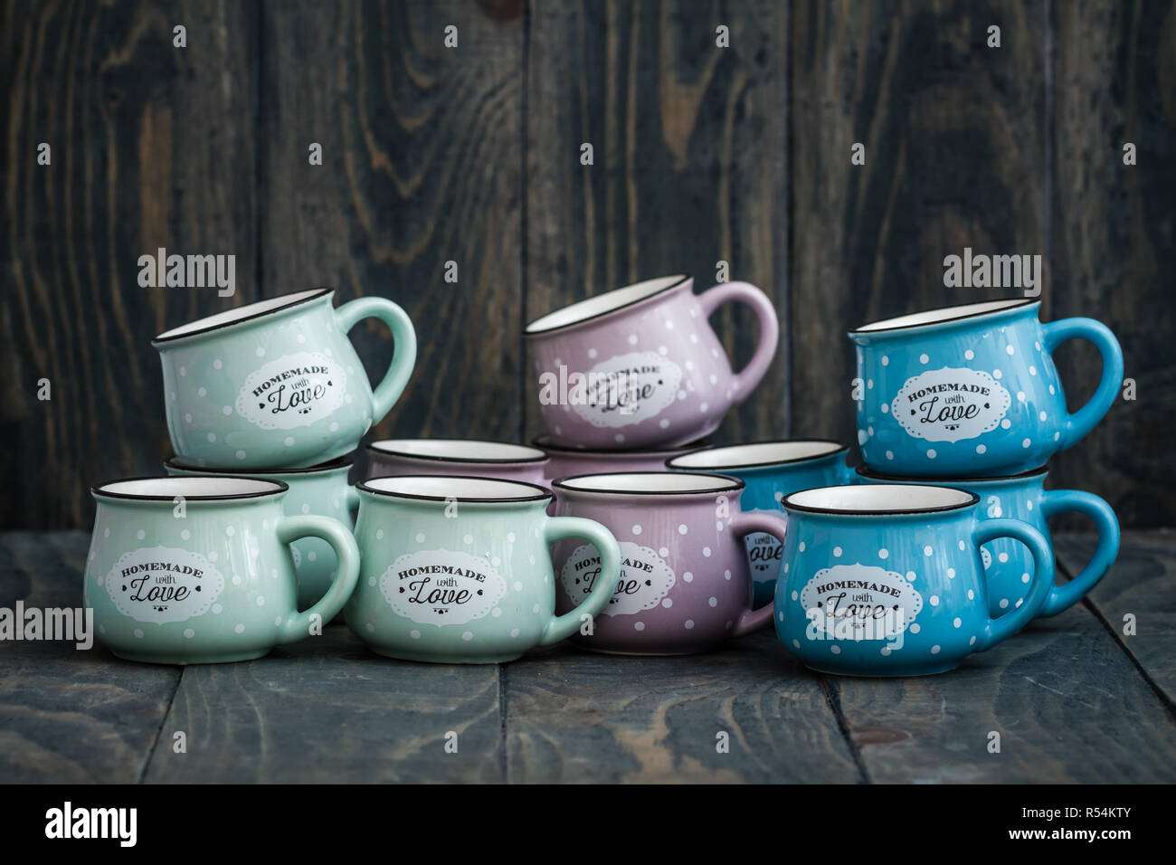 Porcelain with pink and blue enamel decoration hi-res stock photography ...