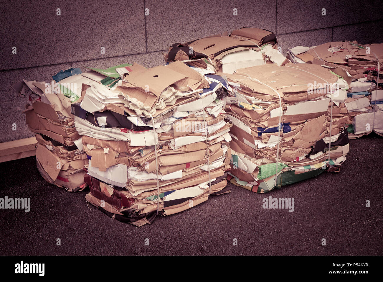 Stacks of paper and cardboard ready to be recycled Stock Photo - Alamy